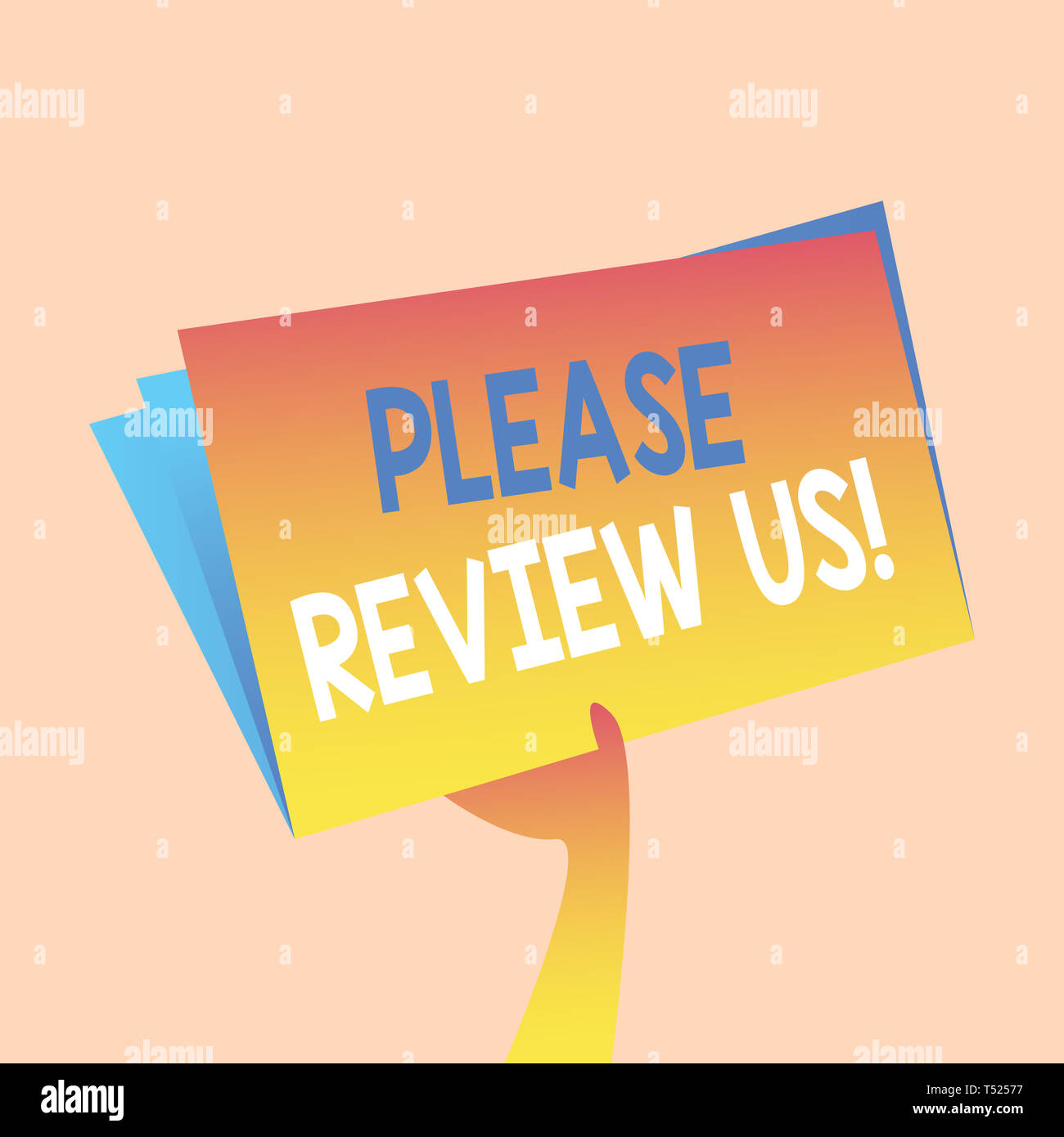 Handwriting text writing Please Review Us. Conceptual photo situation ...