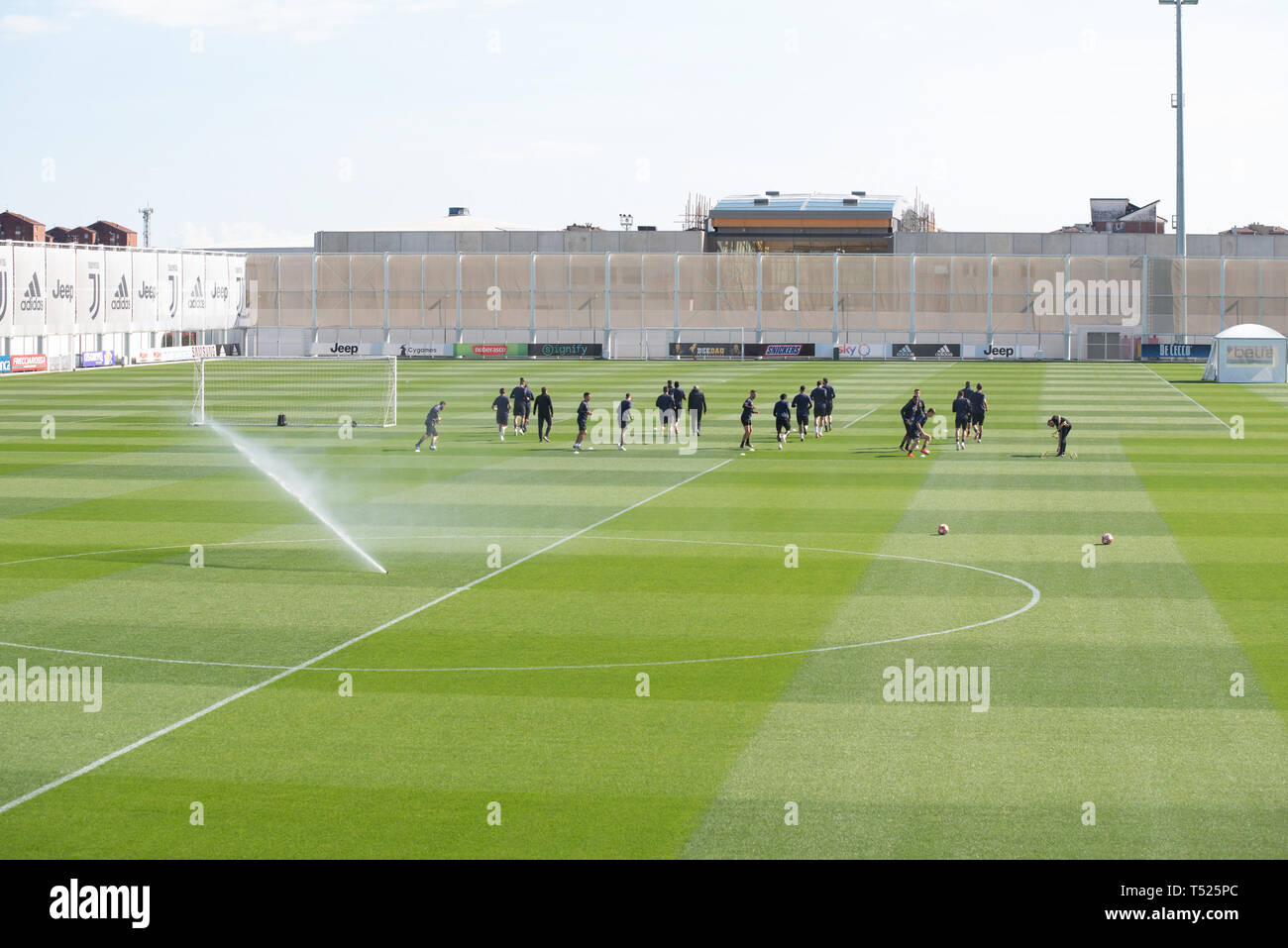 Turin, Italy. 15th Apr, 2019. Juventus team during the Juventus ...