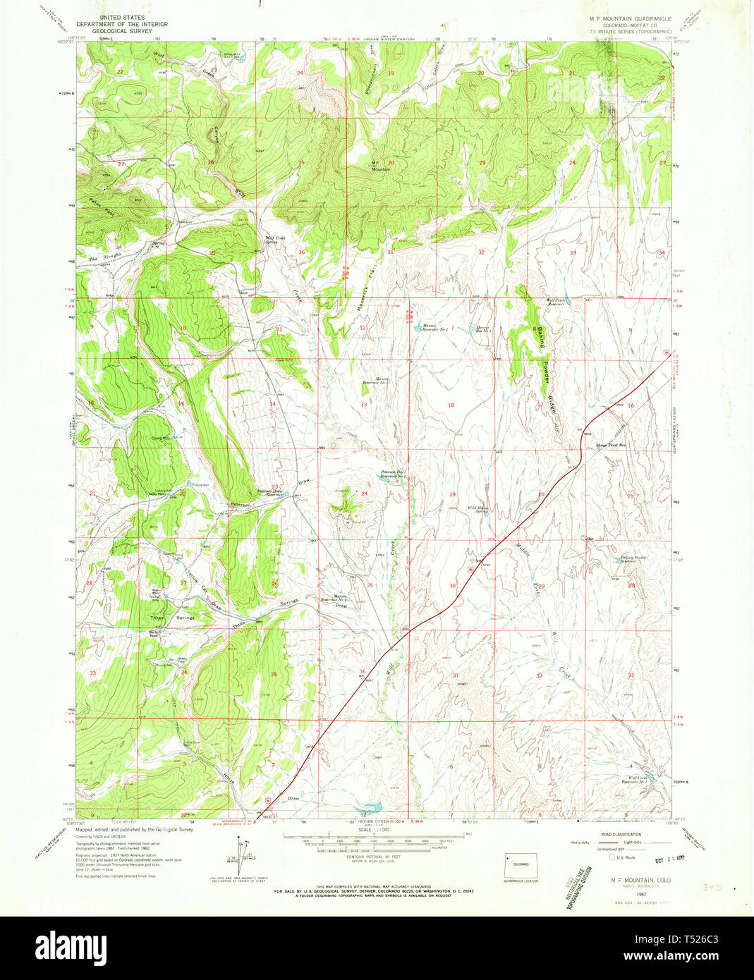 USGS TOPO Map Colorado CO M F Mountain 233678 1962 24000 Restoration ...