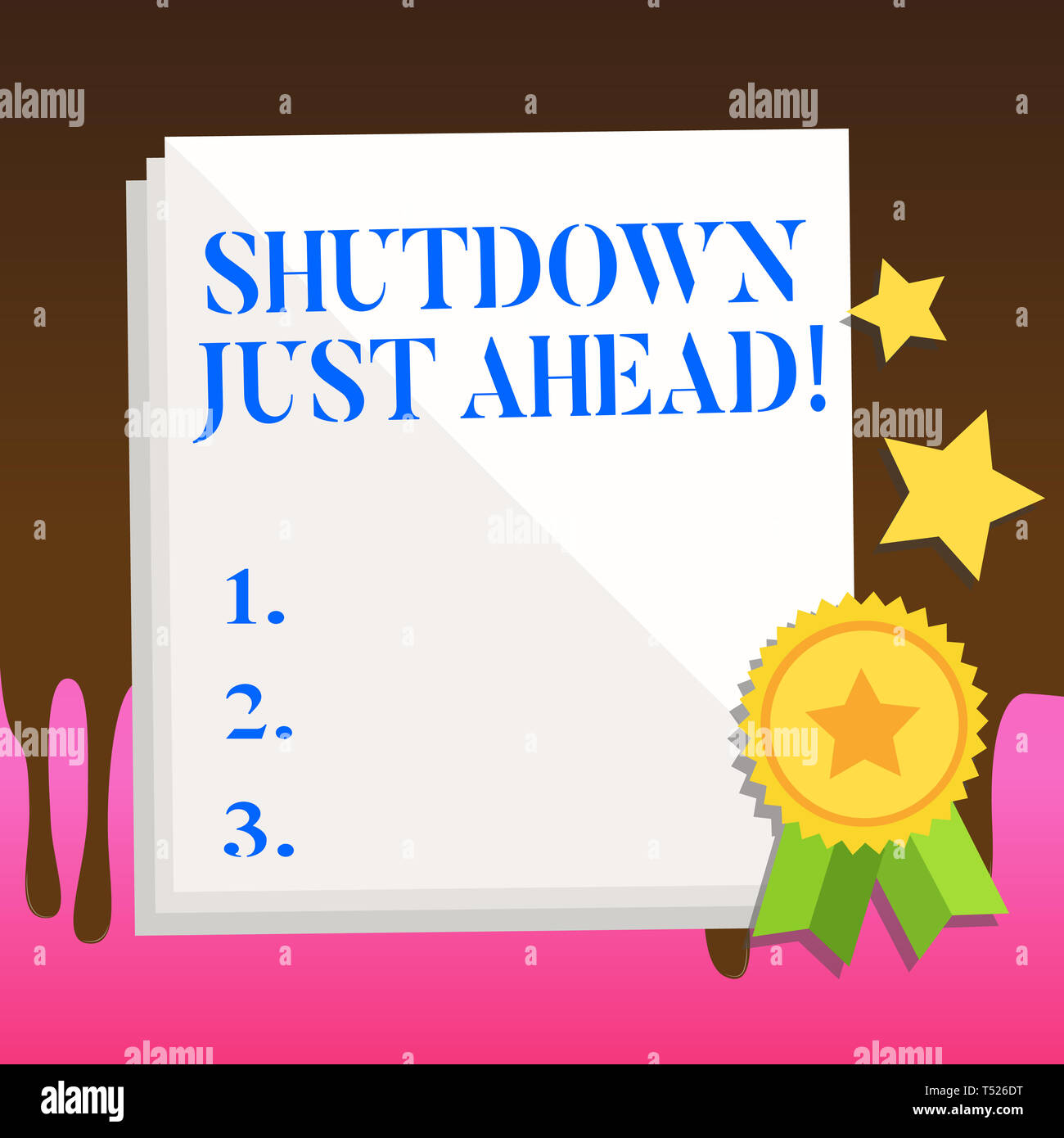 Text sign showing Shutdown Just Ahead. Business photo text closing ...