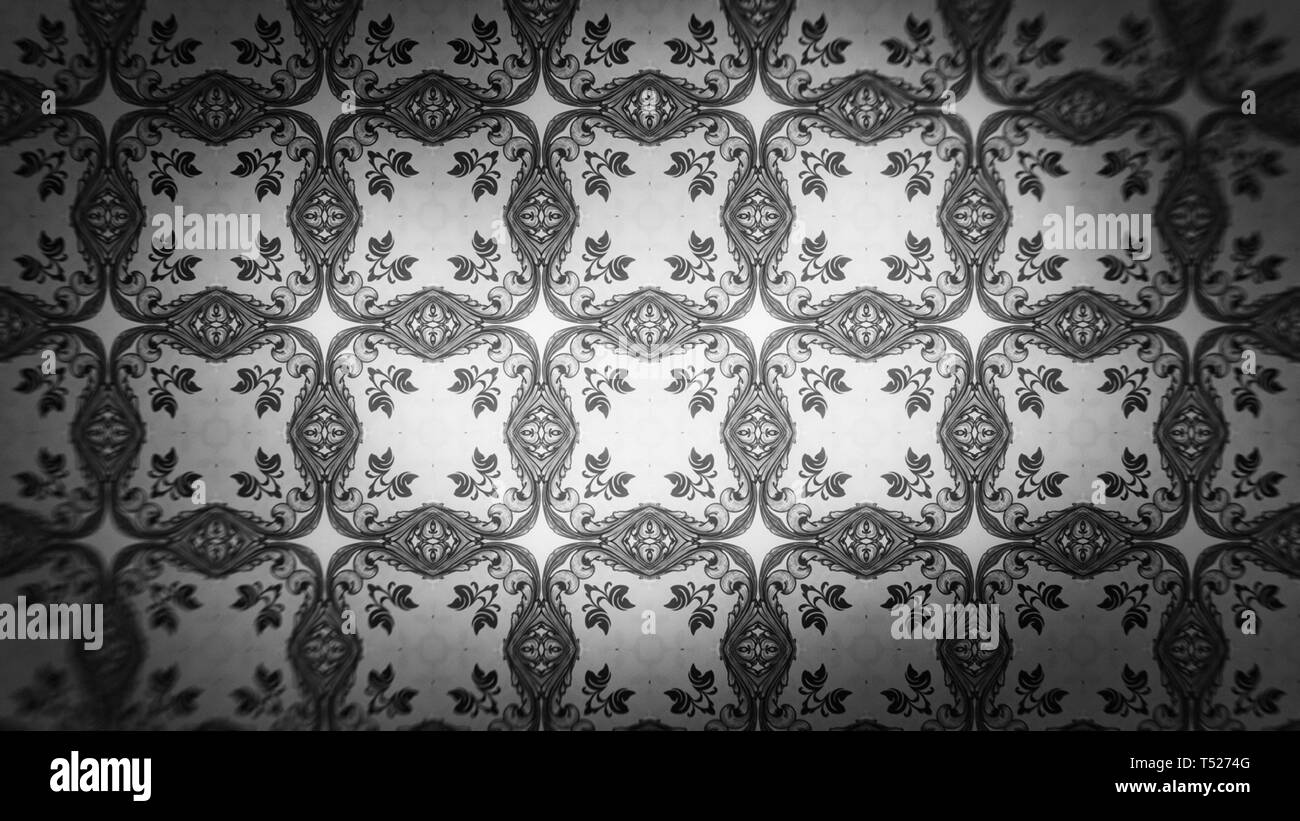 Dark Gray Decorative Floral Ornament Background Pattern Design Template ...