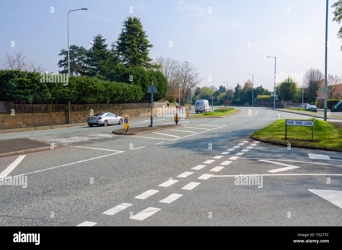 Give way junction road markings hi-res stock photography and images - Alamy
