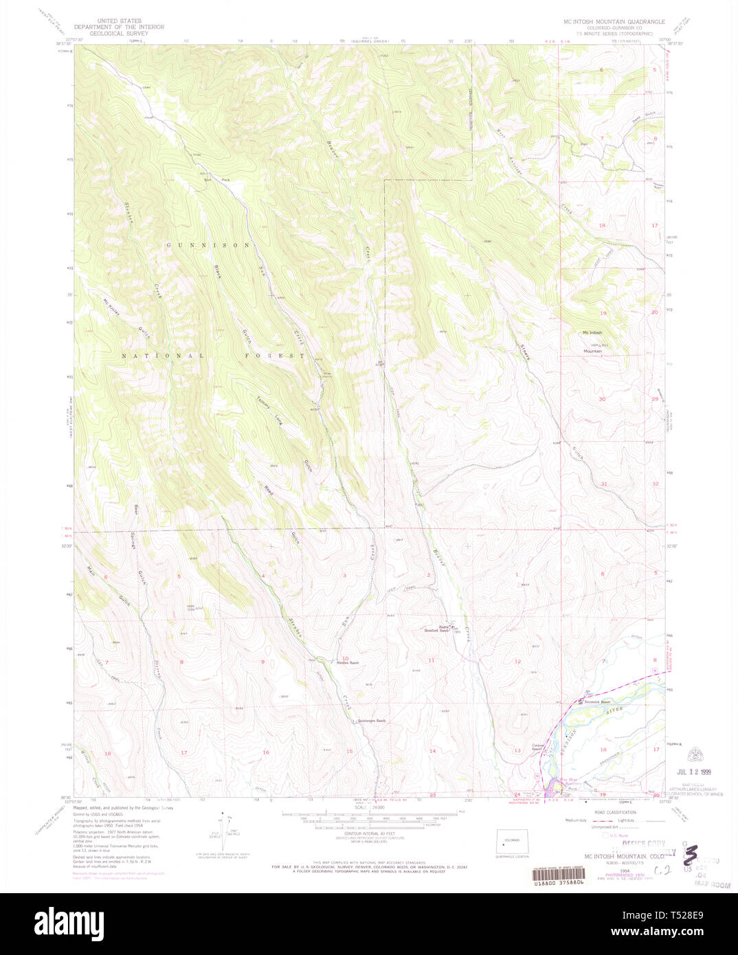 USGS TOPO Map Colorado CO Mc Intosh Mountain 451377 1954 24000 ...