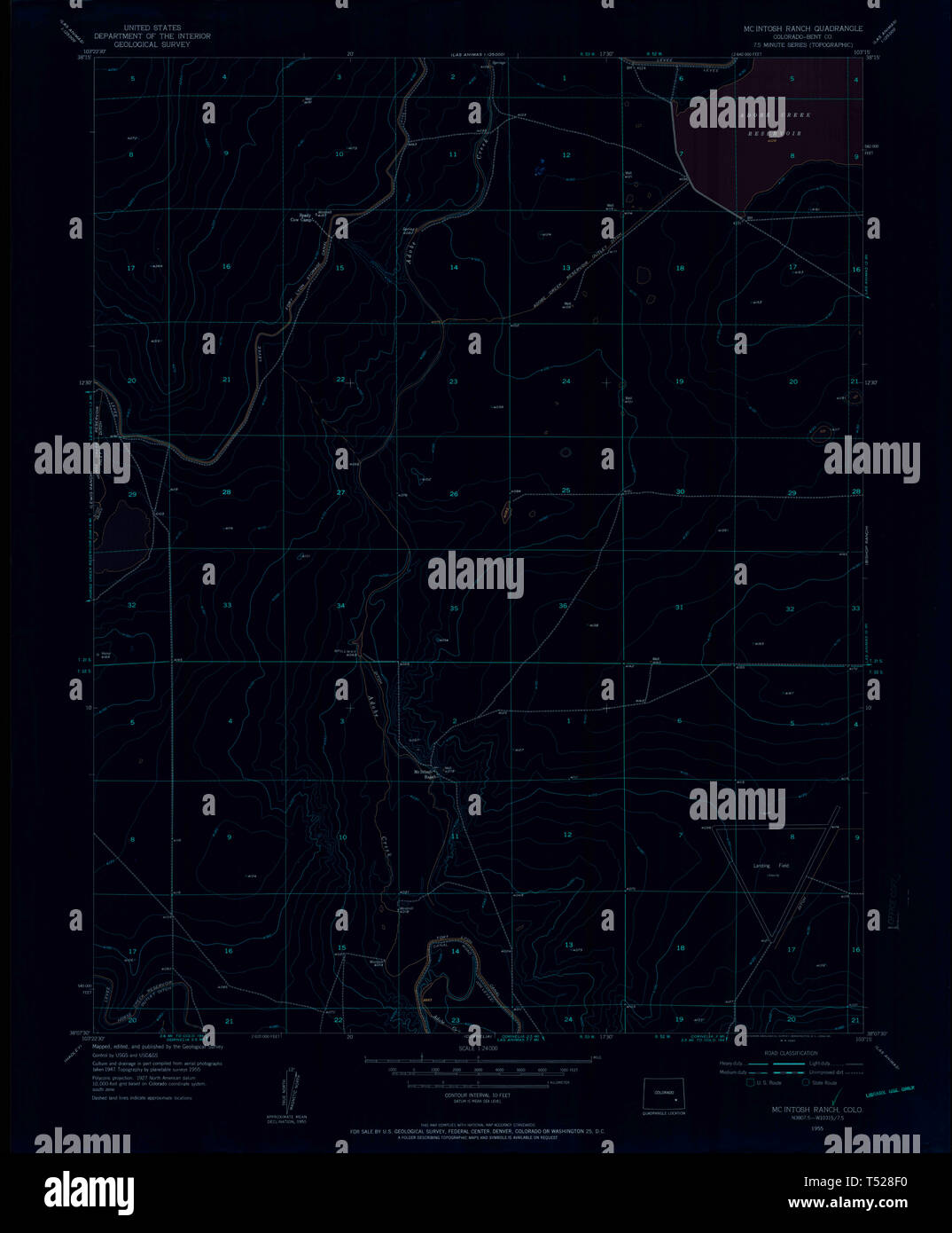 USGS TOPO Map Colorado CO Mc Intosh Ranch 233733 1955 24000 Inverted ...