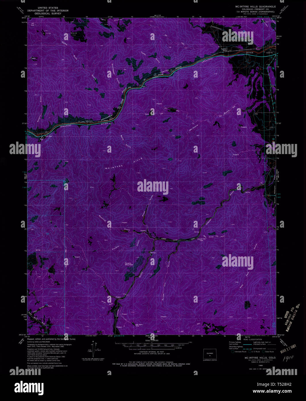 USGS TOPO Map Colorado CO Mc Intyre Hills 233737 1980 24000 Inverted ...