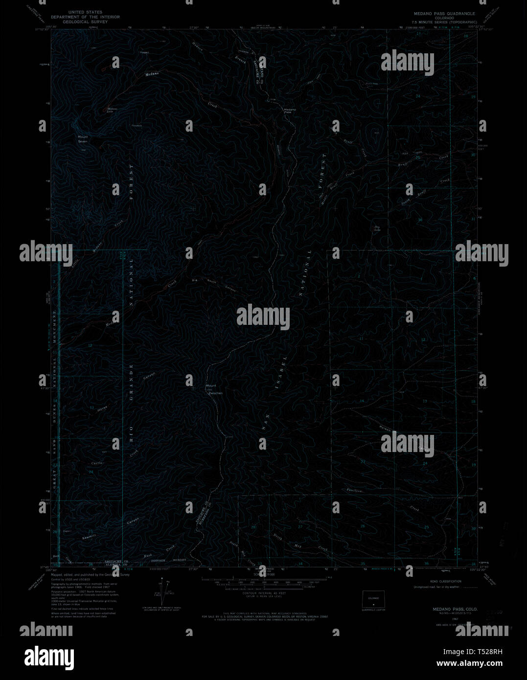 USGS TOPO Map Colorado CO Medano Pass 451303 1967 24000 Inverted ...
