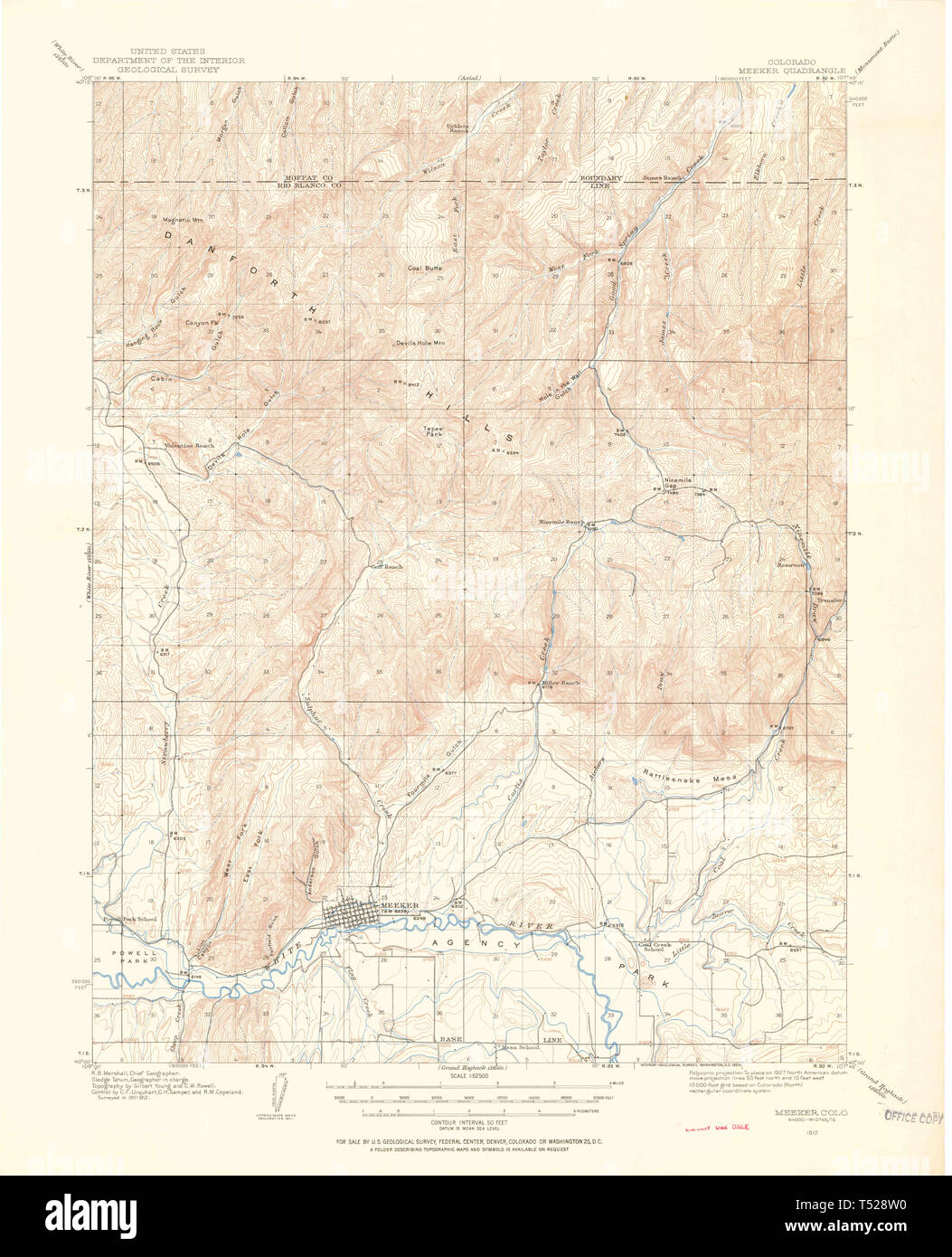 Meeker colorado map hi-res stock photography and images - Alamy