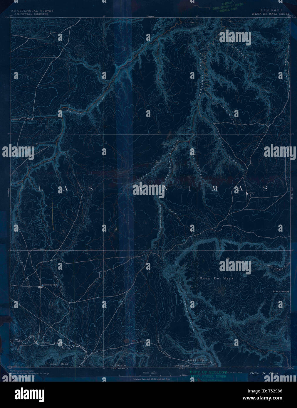 USGS TOPO Map Colorado CO Mesa de Maya 402460 1893 125000 Inverted ...