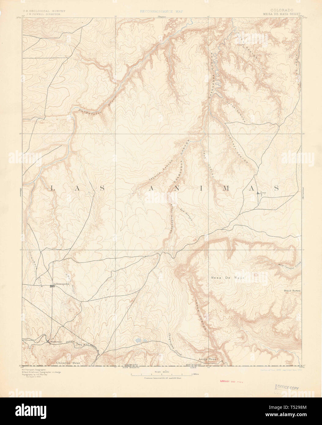 USGS TOPO Map Colorado CO Mesa De Maya 402462 1893 125000 Restoration ...