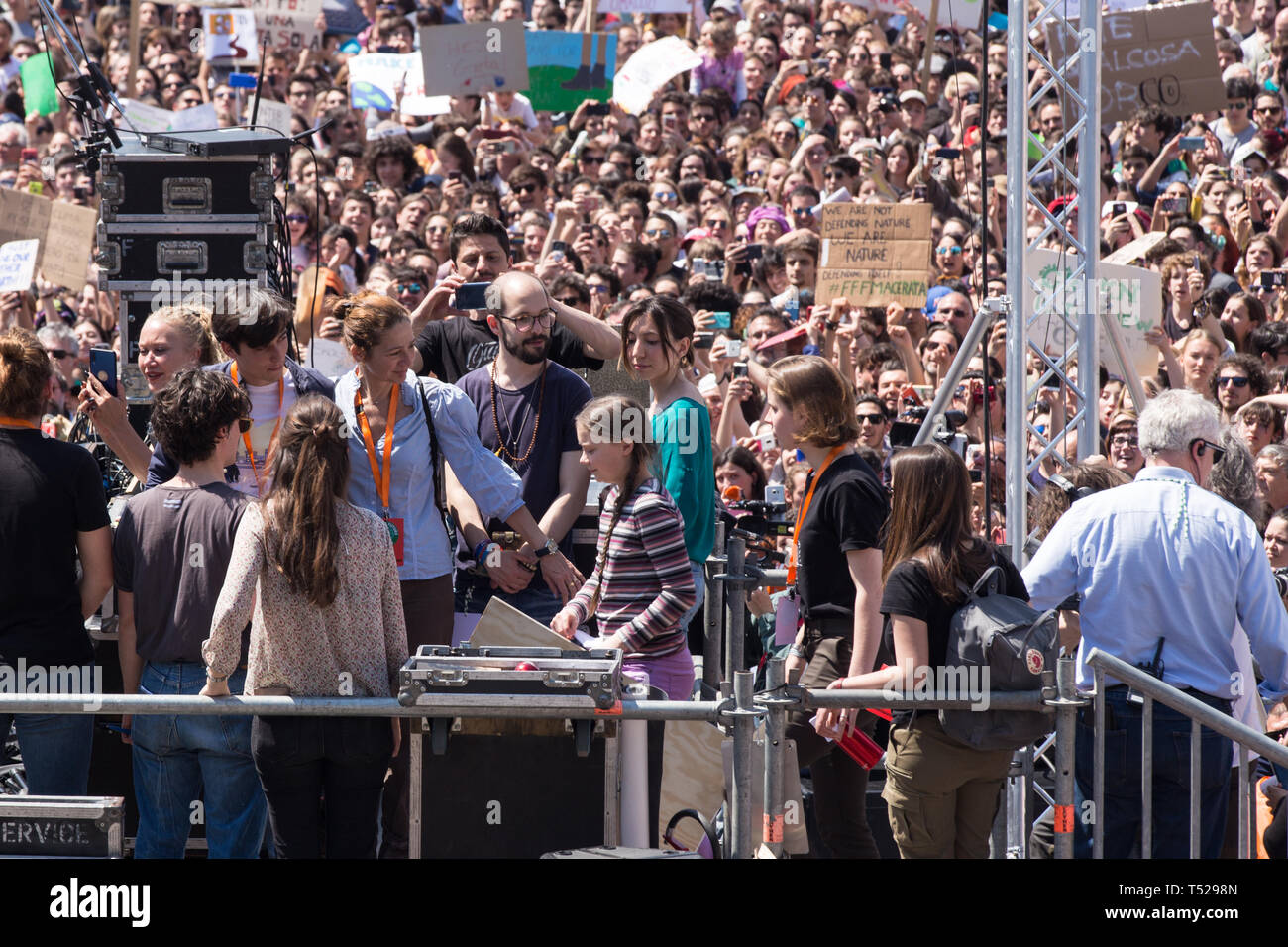 Roma, Italy. 19th Apr, 2019. The 16-year-old Swedish activist Greta ...