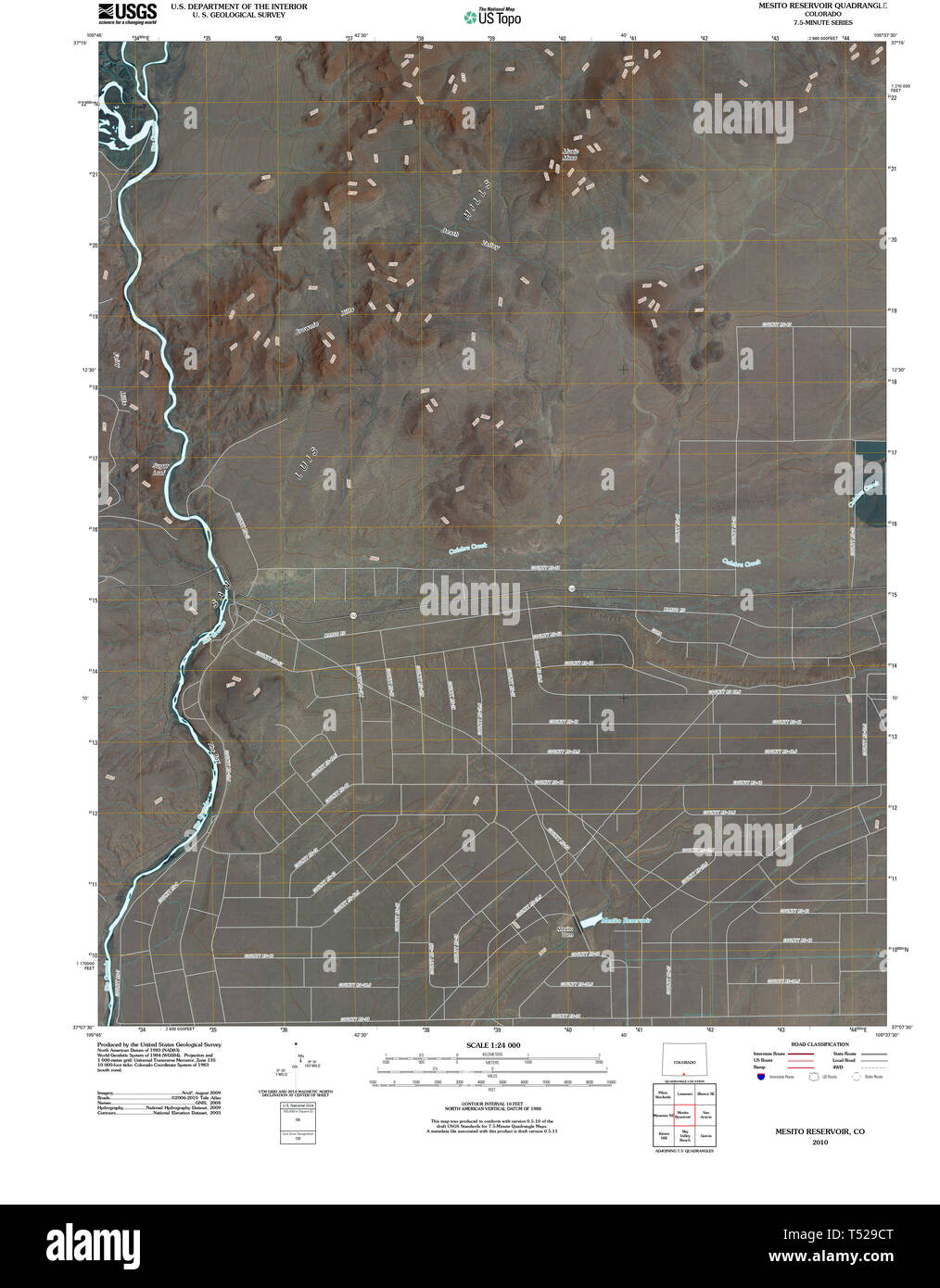 USGS TOPO Map Colorado CO Mesito Reservoir 20100917 TM Restoration ...