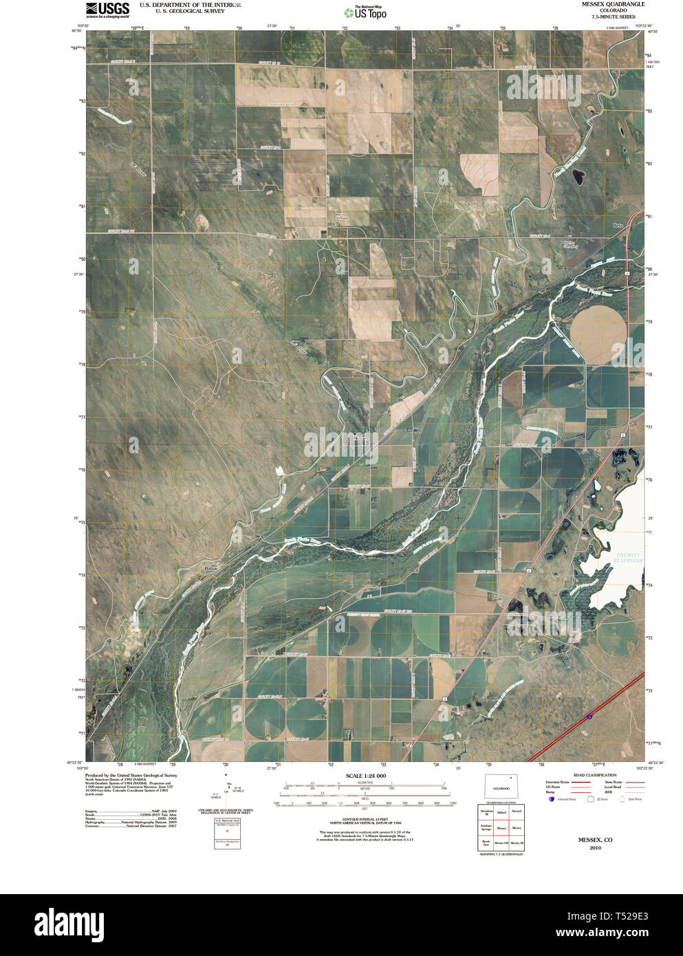 USGS TOPO Map Colorado CO Messex 20100922 TM Restoration Stock Photo ...