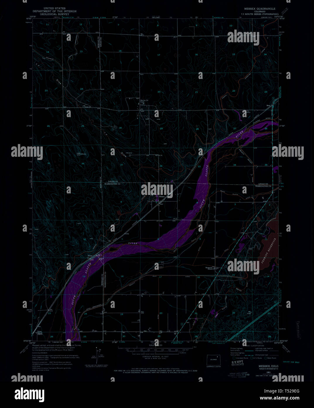USGS TOPO Map Colorado CO Messex 451341 1951 24000 Inverted Restoration ...