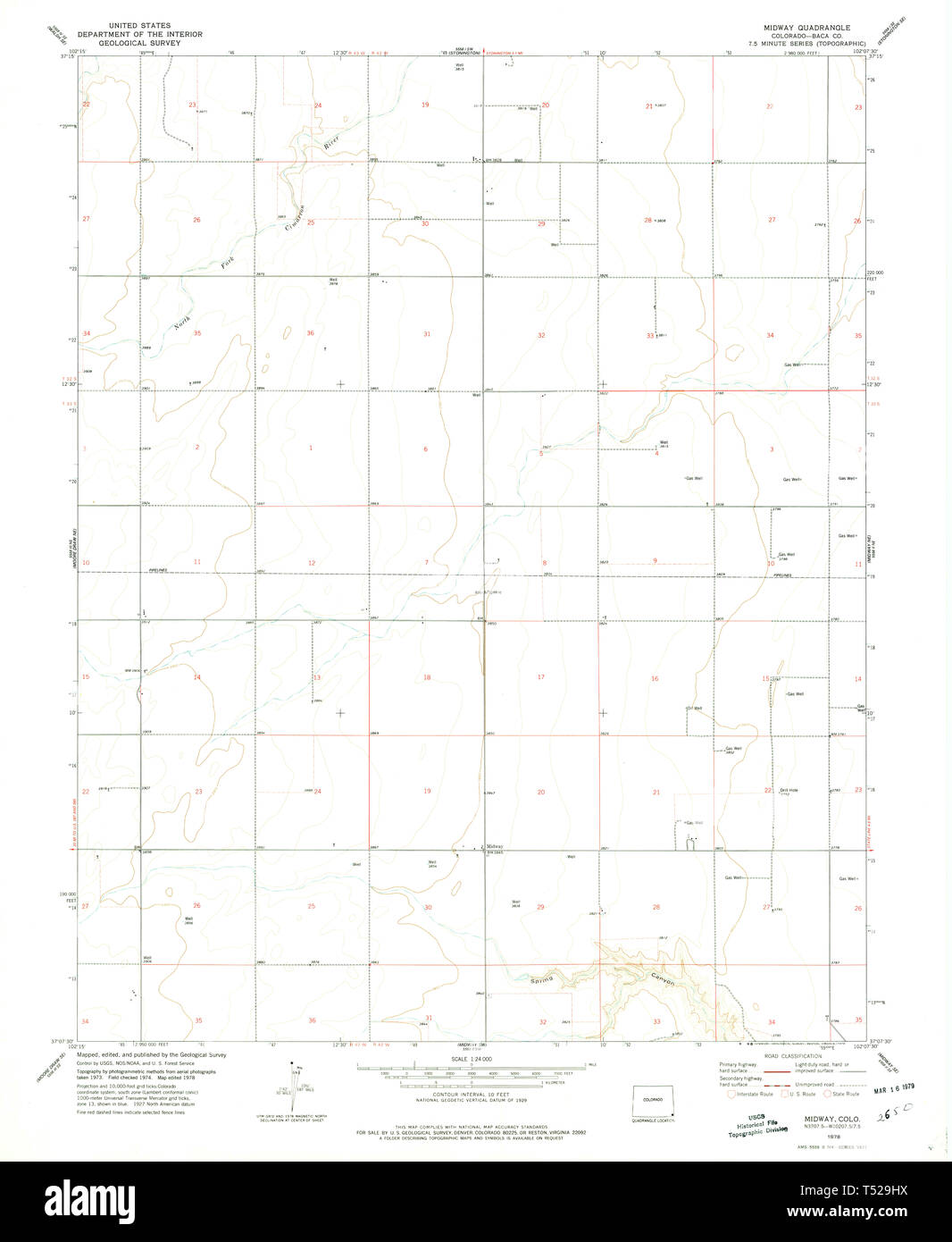USGS TOPO Map Colorado CO Midway 233764 1978 24000 Restoration Stock ...