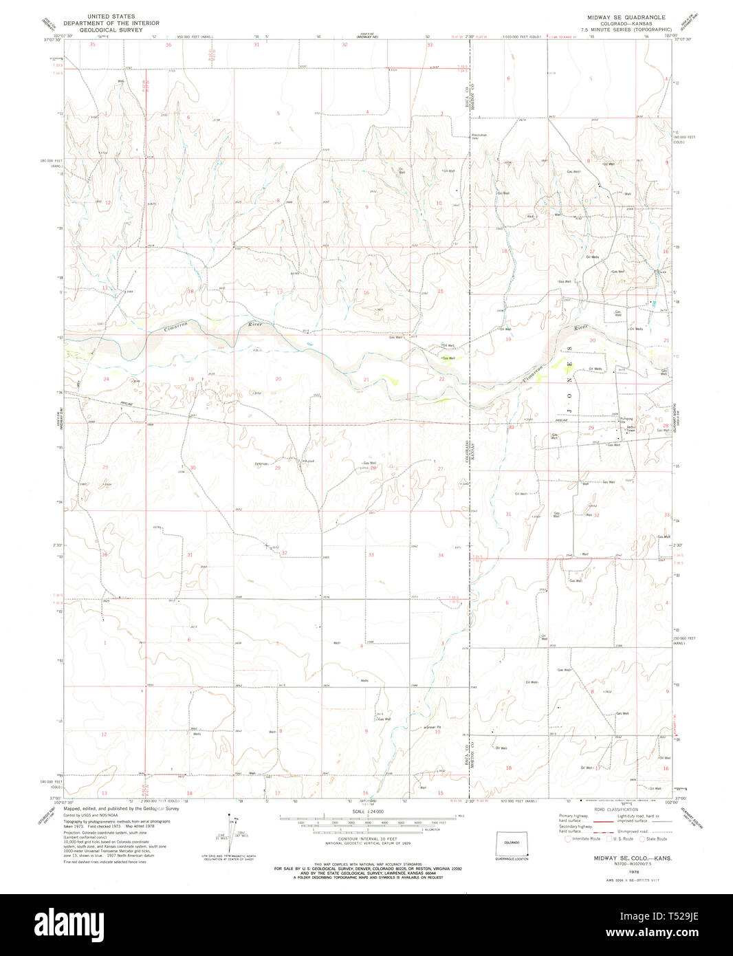 USGS TOPO Map Colorado CO Midway SE 362931 1978 24000 Restoration Stock ...