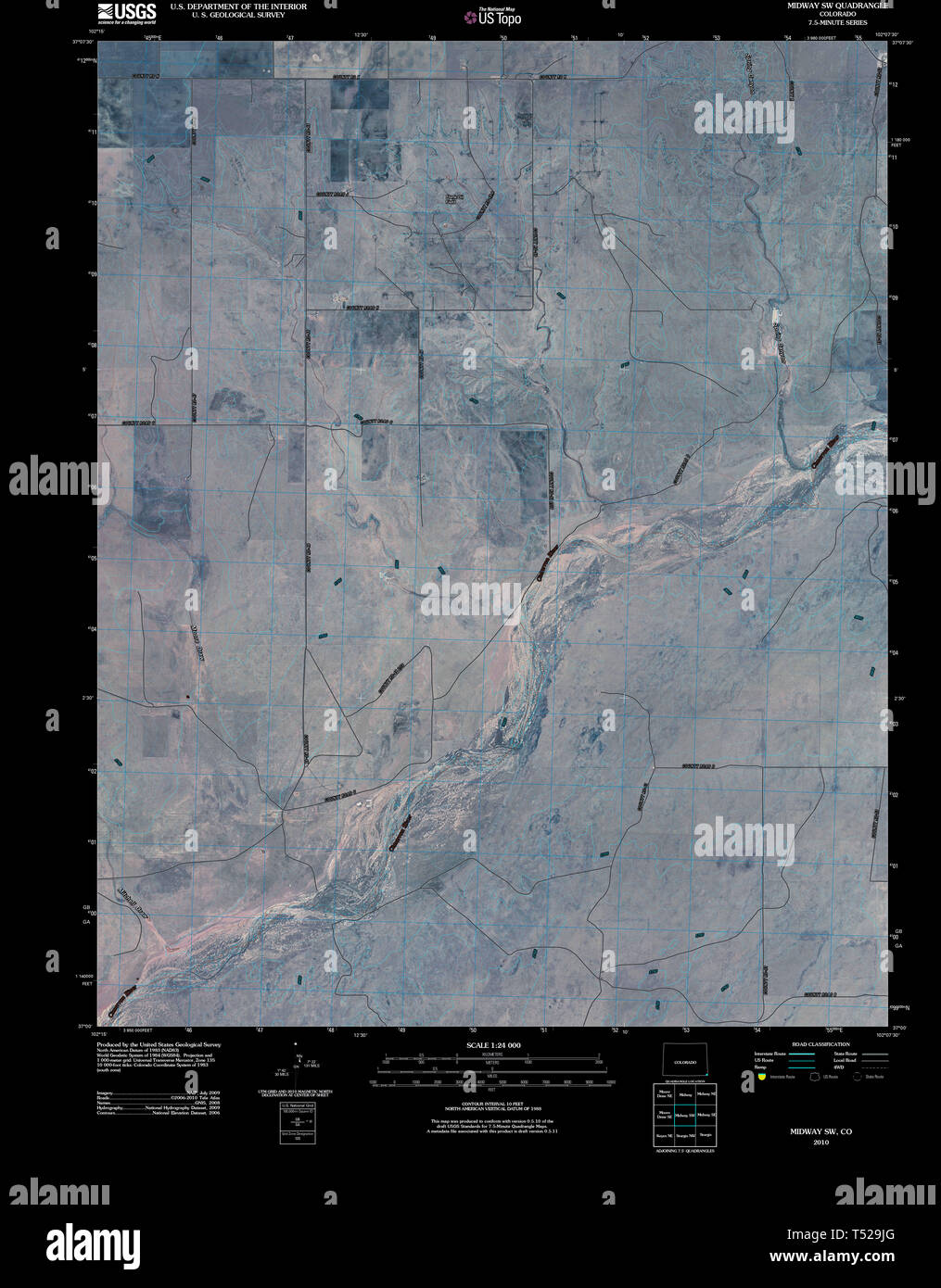 USGS TOPO Map Colorado CO Midway SW 20100921 TM Inverted Restoration ...
