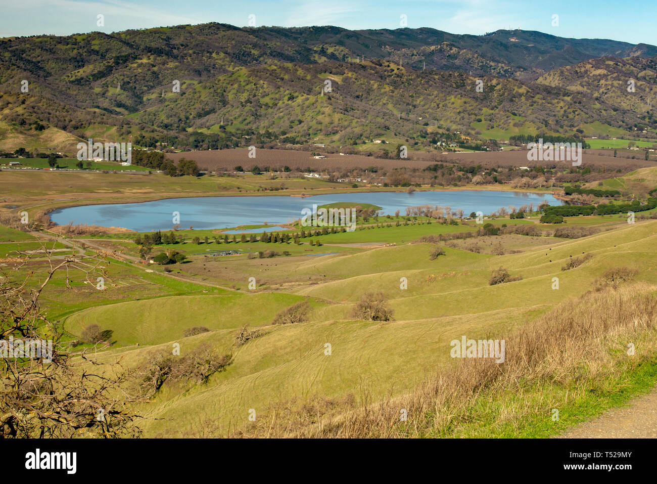 The Lagoon Valley Park in Vacaville, California, USA, viewed from a ...