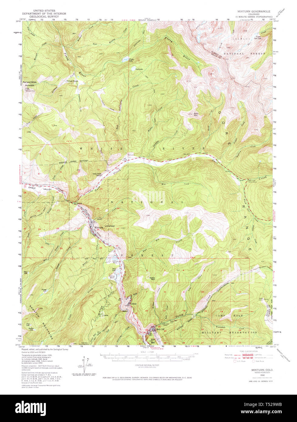 Map of minturn Cut Out Stock Images & Pictures - Alamy