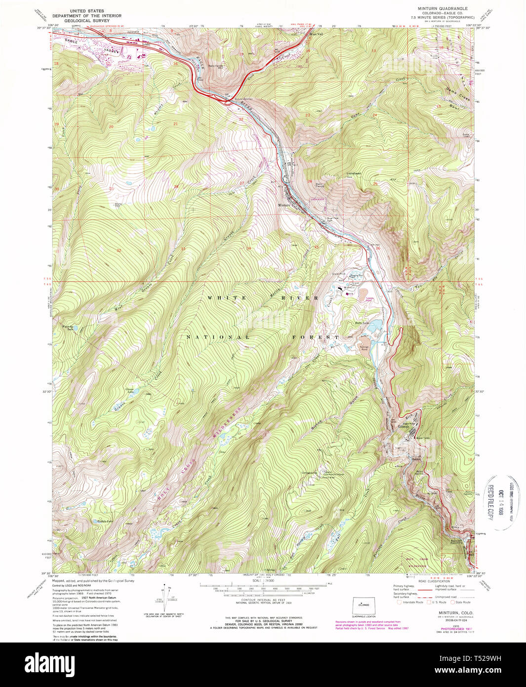 Map of minturn Cut Out Stock Images & Pictures - Alamy