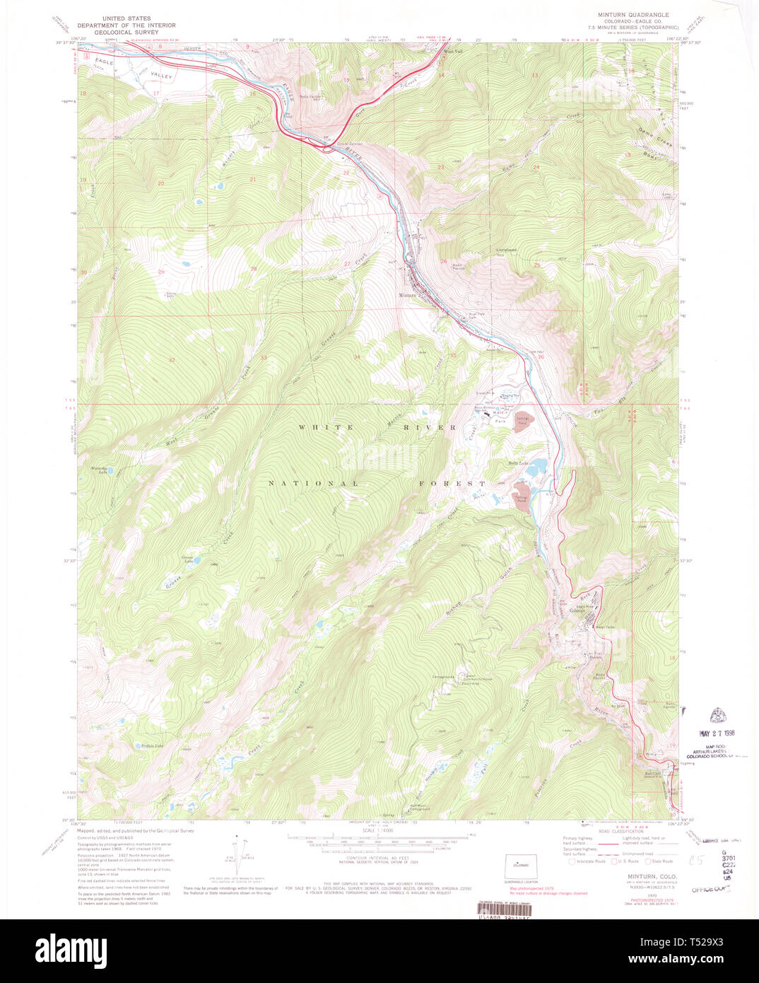 Map of minturn Cut Out Stock Images & Pictures - Alamy