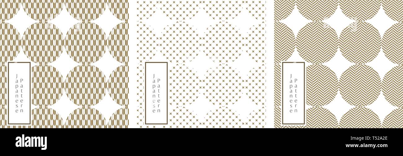 Japanese pattern vector. Wrapping paper for packaging design. Gold ...