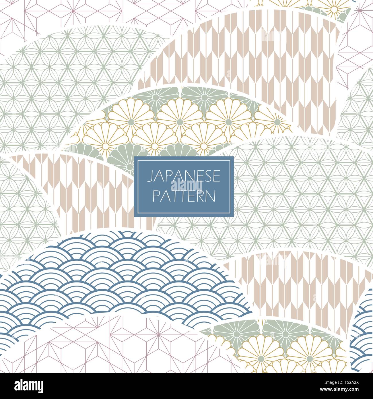 Japanese pattern vector. Blue and purple geometric background. Abstract ...