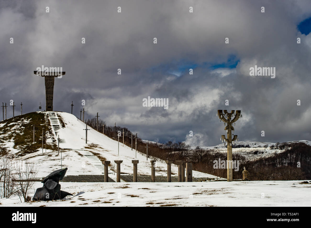 03 APRIL 2019, GEORGIA, TBILISI, Famous Didgori battle monument with ...