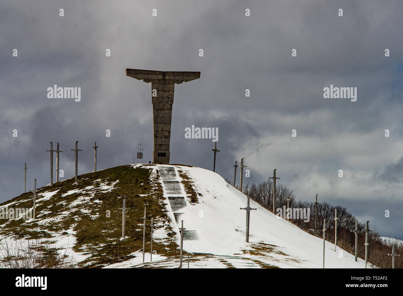 03 APRIL 2019, GEORGIA, TBILISI, Famous Didgori battle monument with ...