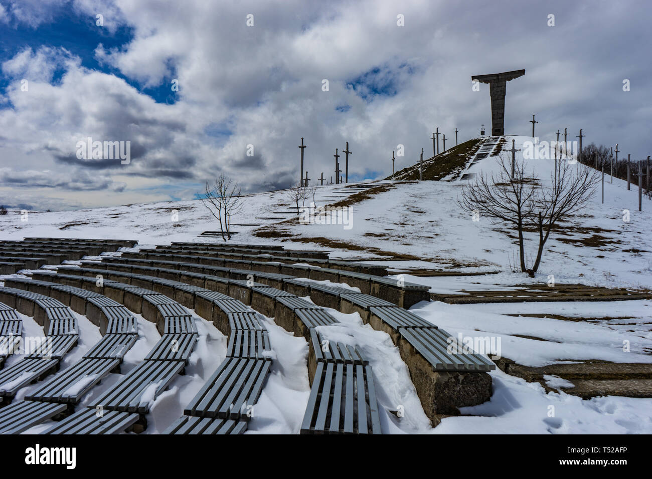 03 APRIL 2019, GEORGIA, TBILISI, Famous Didgori battle monument with ...