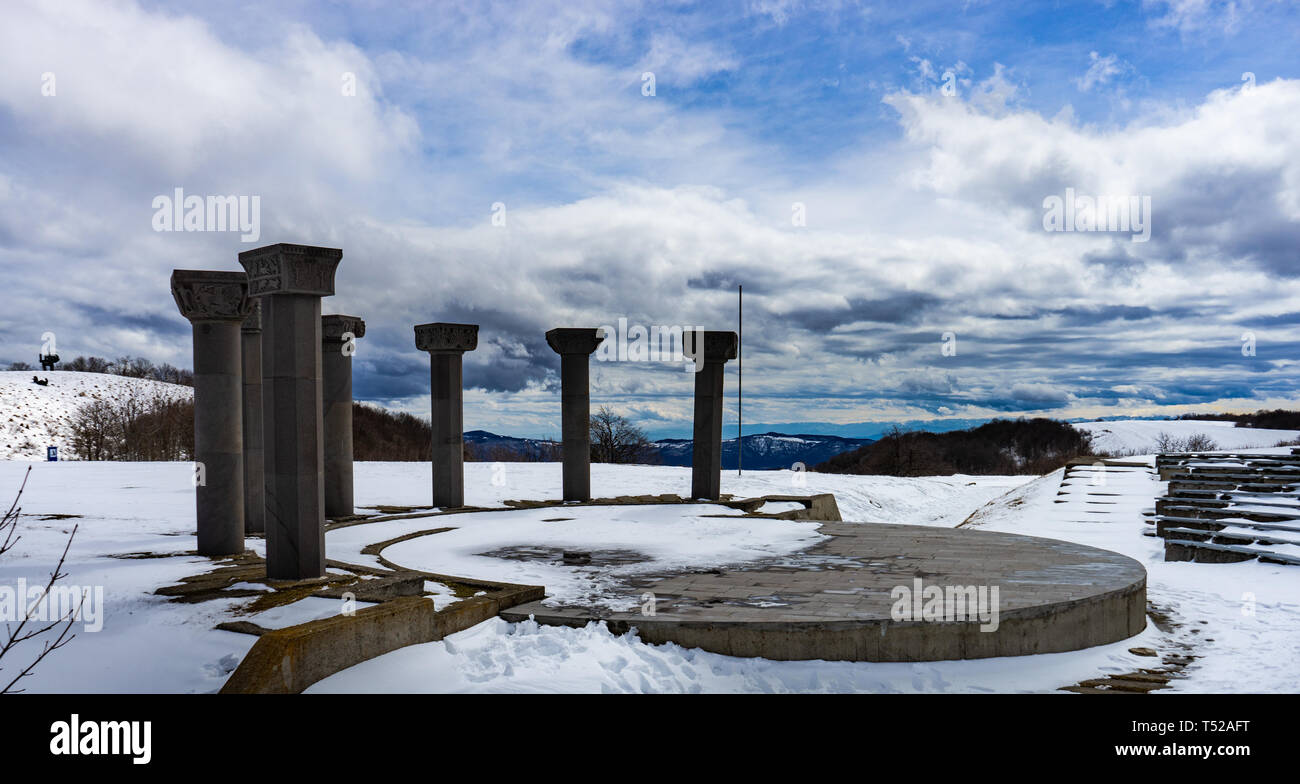 03 APRIL 2019, GEORGIA, TBILISI, Famous Didgori battle monument with ...
