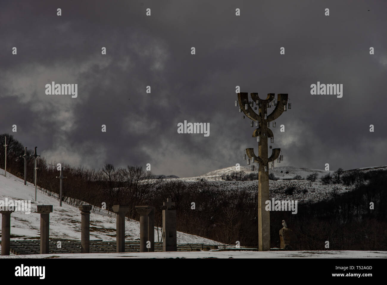 03 APRIL 2019, GEORGIA, TBILISI, Famous Didgori battle monument with ...