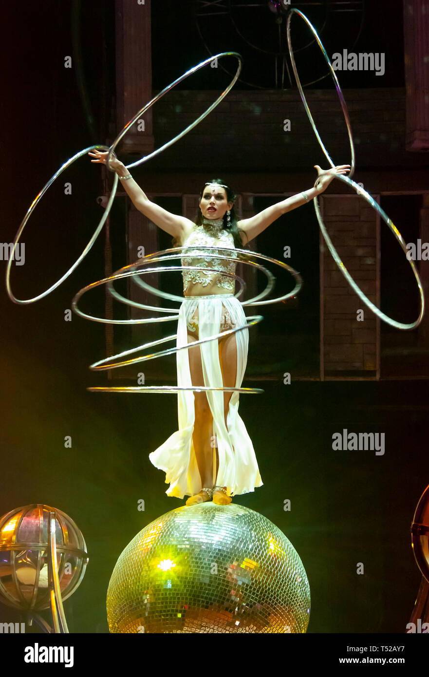 Europe. Ukraine. Kharkiv. Circus. Huge fountains. Speech of circus ...