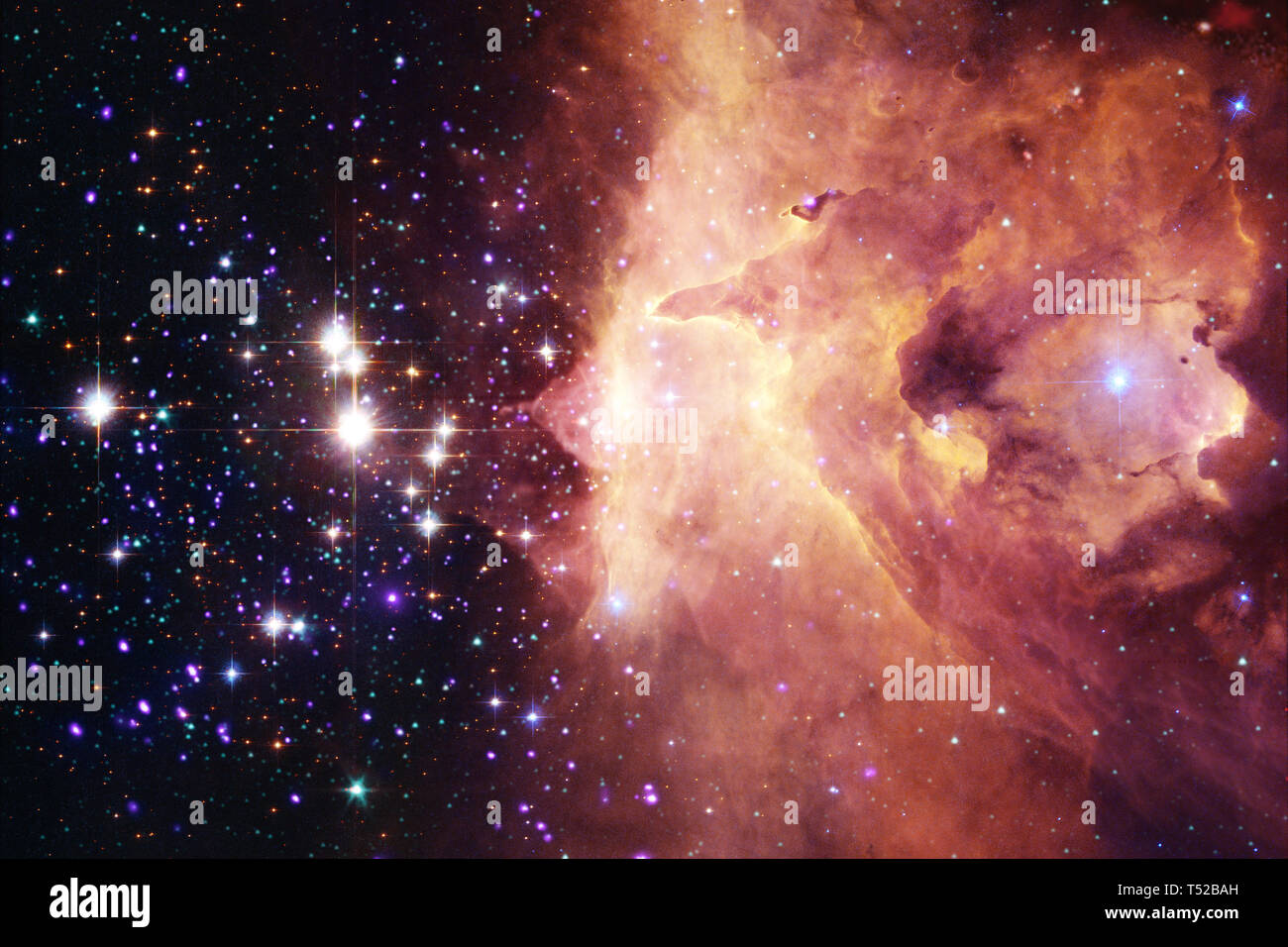 Beautiful galaxy and cluster of stars in the space night. Elements of ...