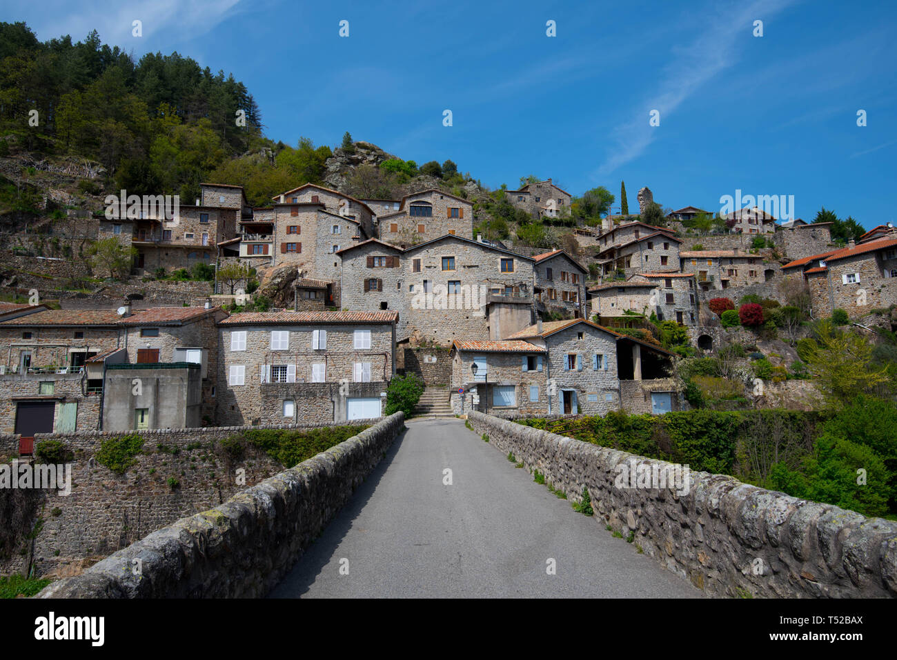 The beautiful village of Jaujac in the Monts d'Ardeche in France Stock ...