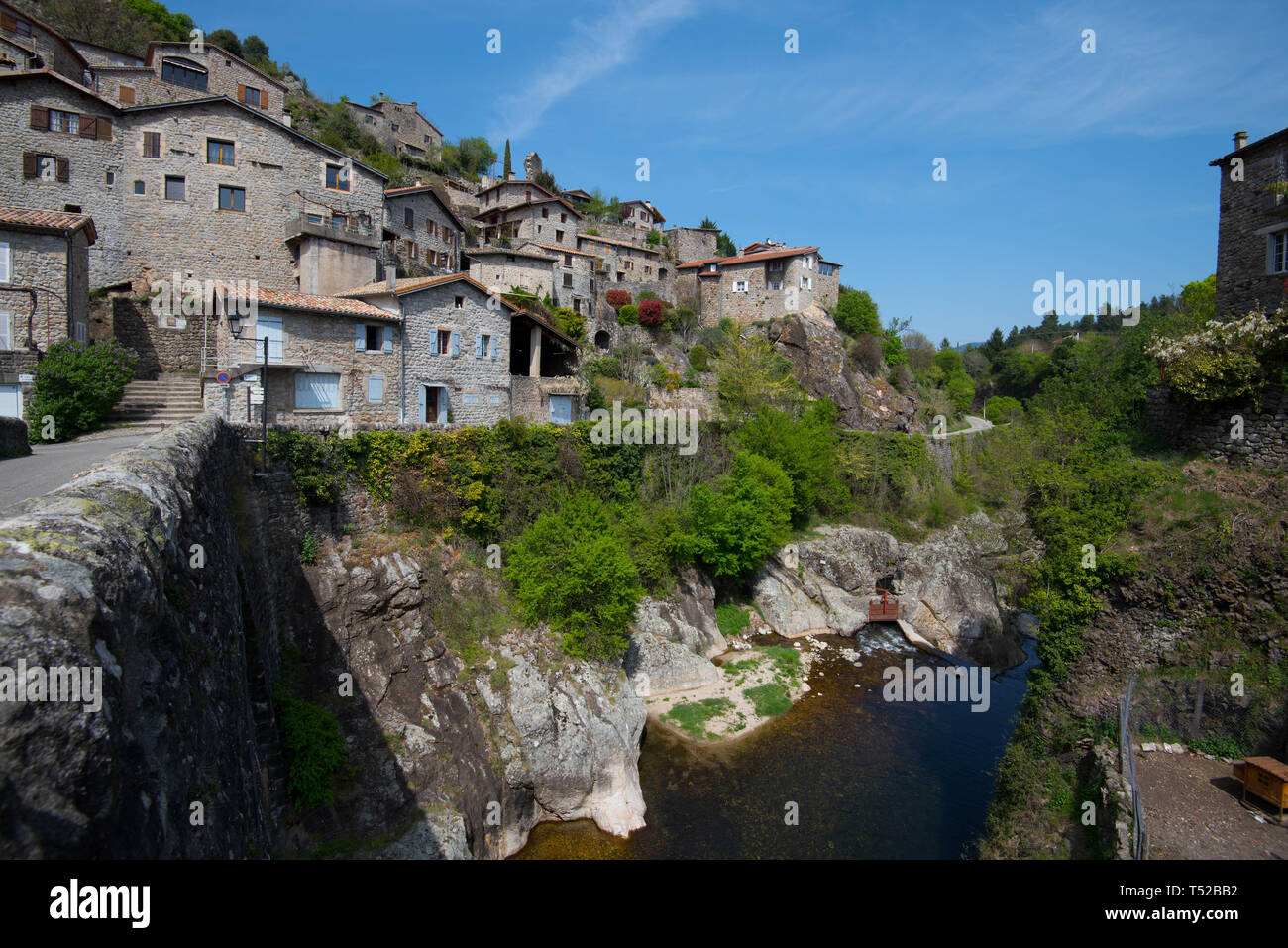The beautiful village of Jaujac in the Monts d'Ardeche in France Stock ...