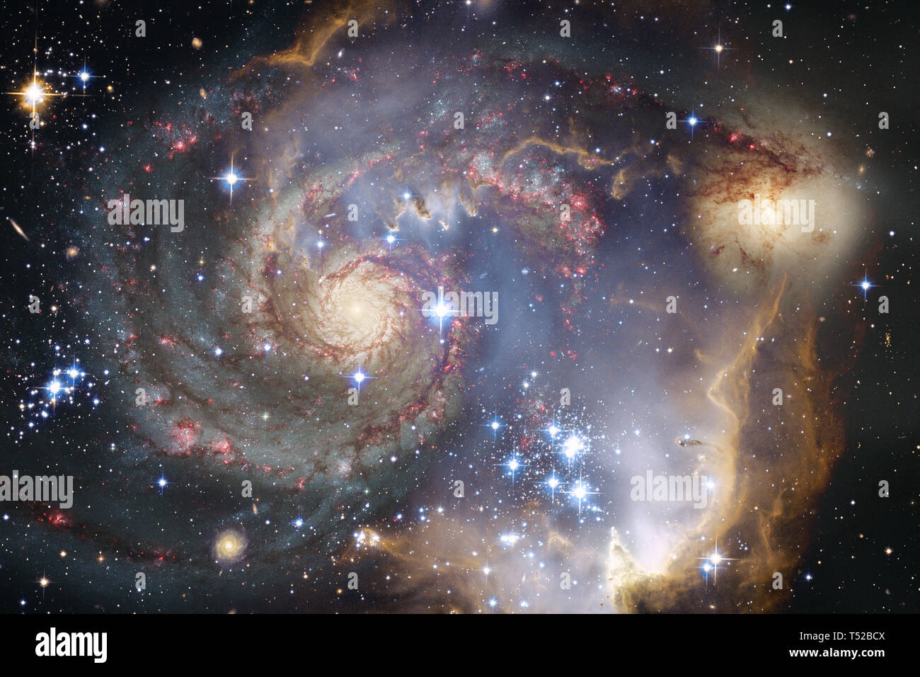 Galaxies, stars and nebulas in awesome space image. Colorful science ...