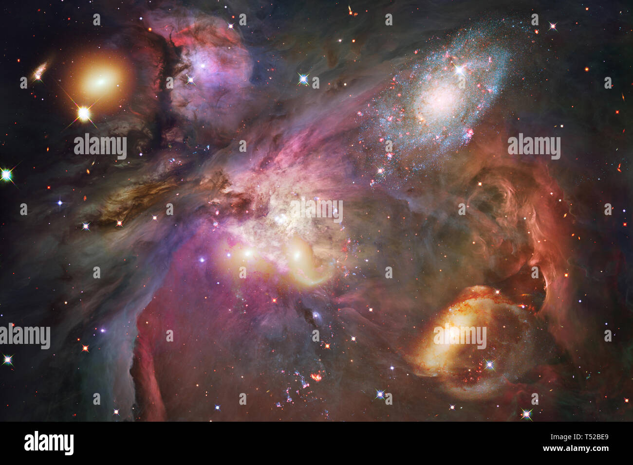 Universe scene with stars and galaxies in deep space showing the beauty ...