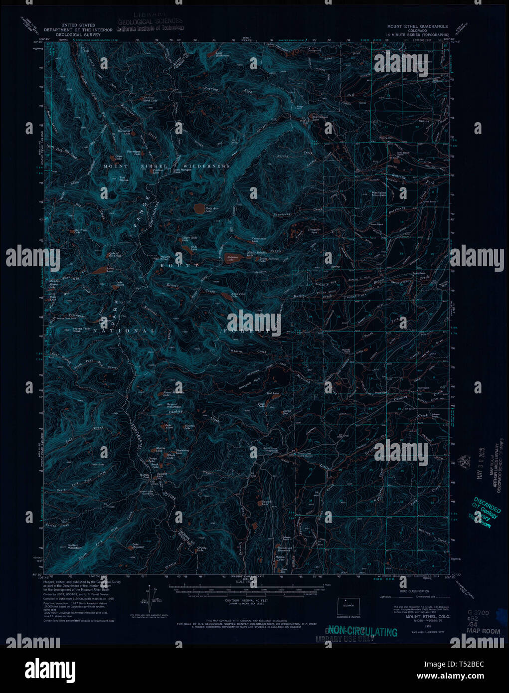 USGS TOPO Map Colorado CO Mount Ethel 402724 1955 62500 Inverted ...