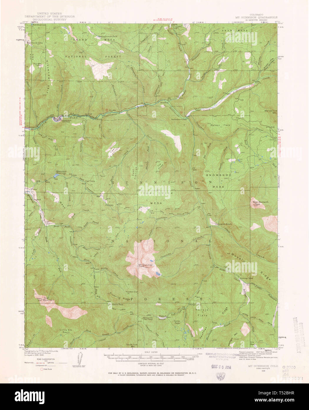 Gunnison map hi-res stock photography and images - Alamy