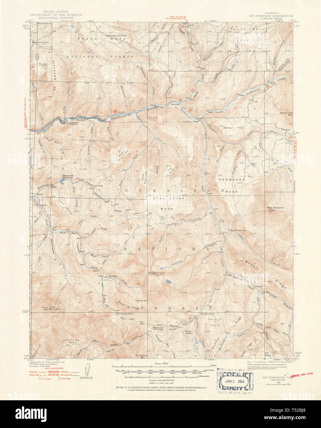 Gunnison map hi-res stock photography and images - Alamy