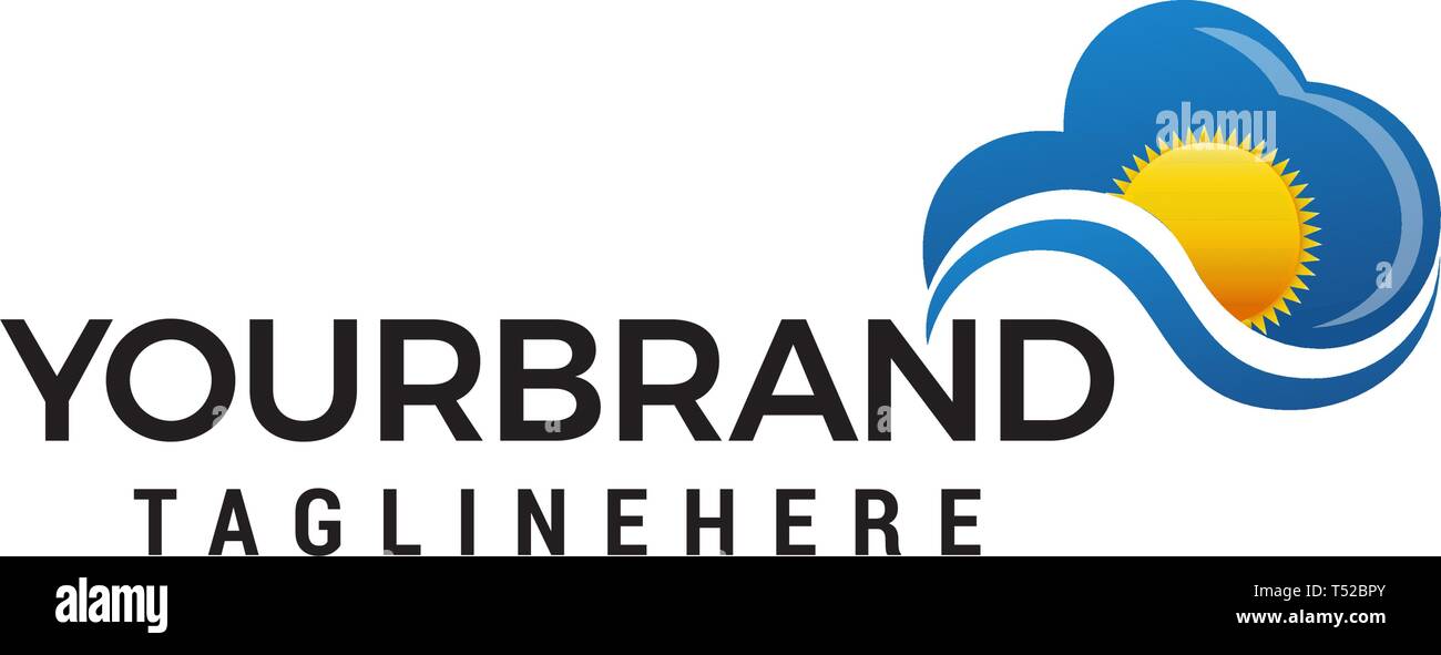 cloudy sun logo design concept template vector Stock Vector Image & Art ...