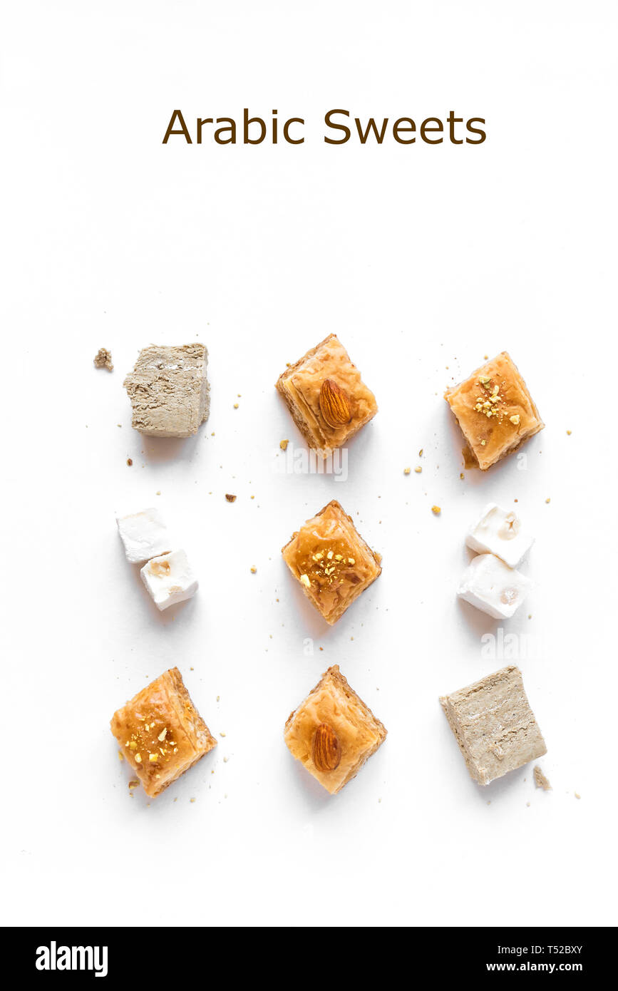Arabic sweets, Baklava and Turkish Delights. Arabic Ramadan Dessert ...