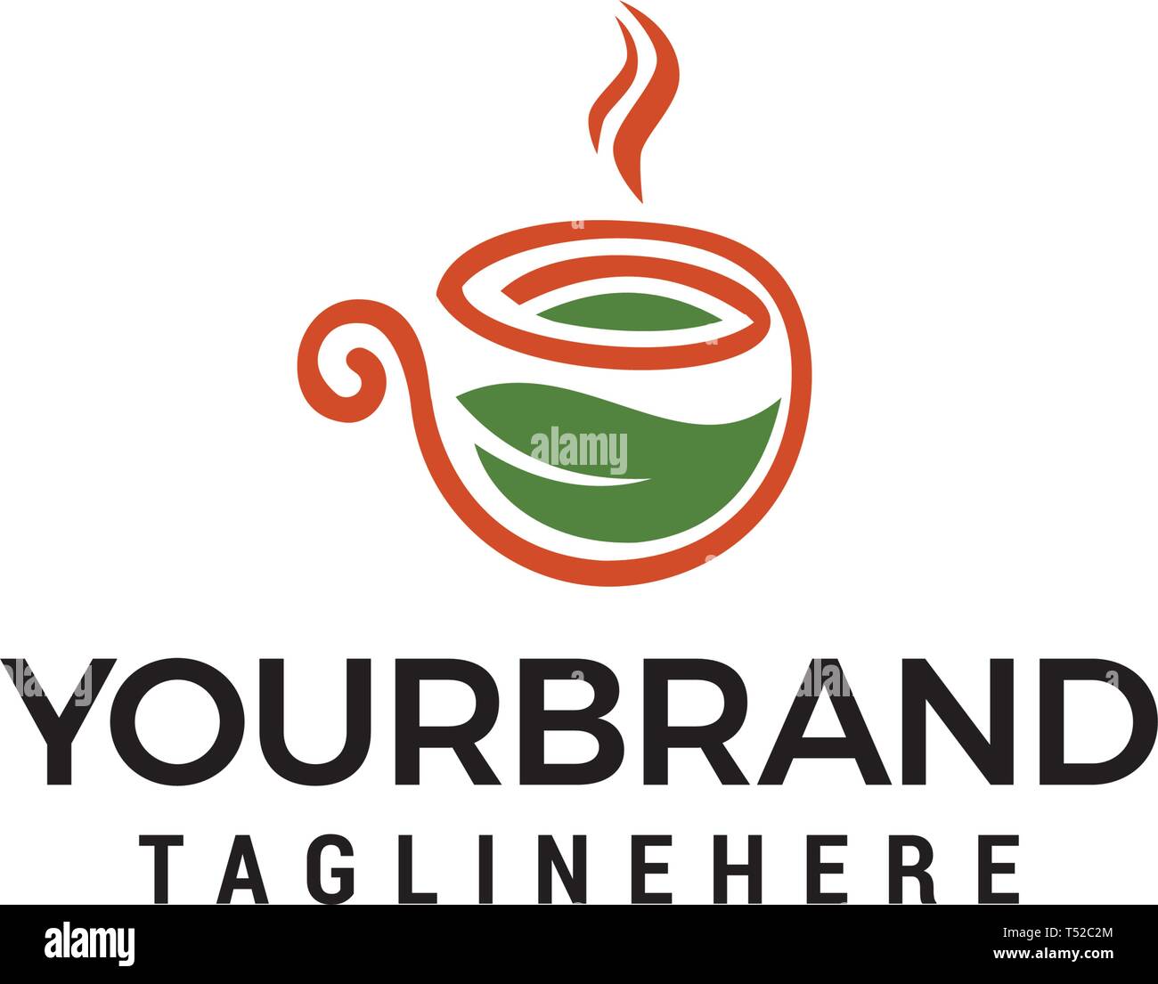 Green Nature Eco Coffee Cup Logo Design Stock Vector Image & Art - Alamy