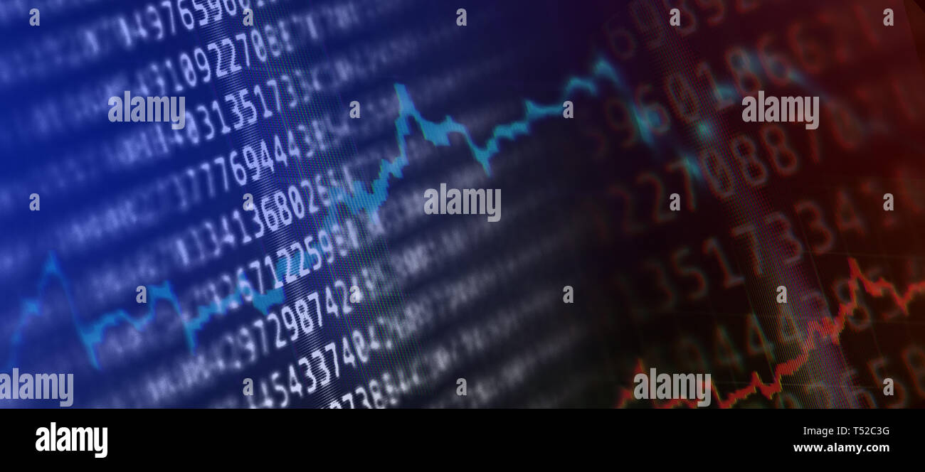 Widescreen Abstract financial graph with uptrend line and bar chart of ...
