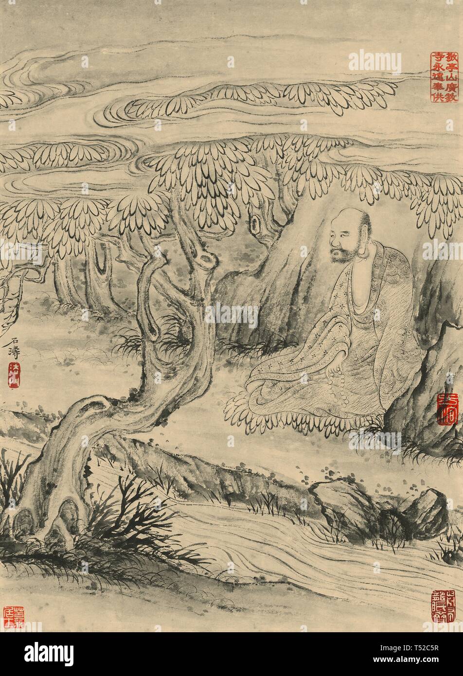 "Shi Tao Luo Han Bai Kai Album" is a work drawn by Shi Tao in his youth ...