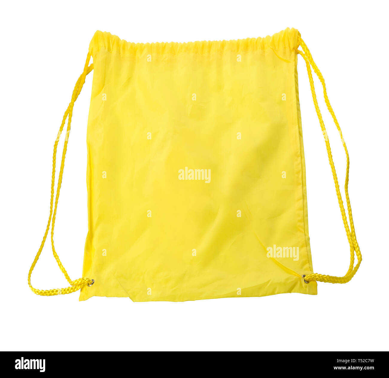 Drawstring pack template classic yellow isolated on white Stock Photo ...