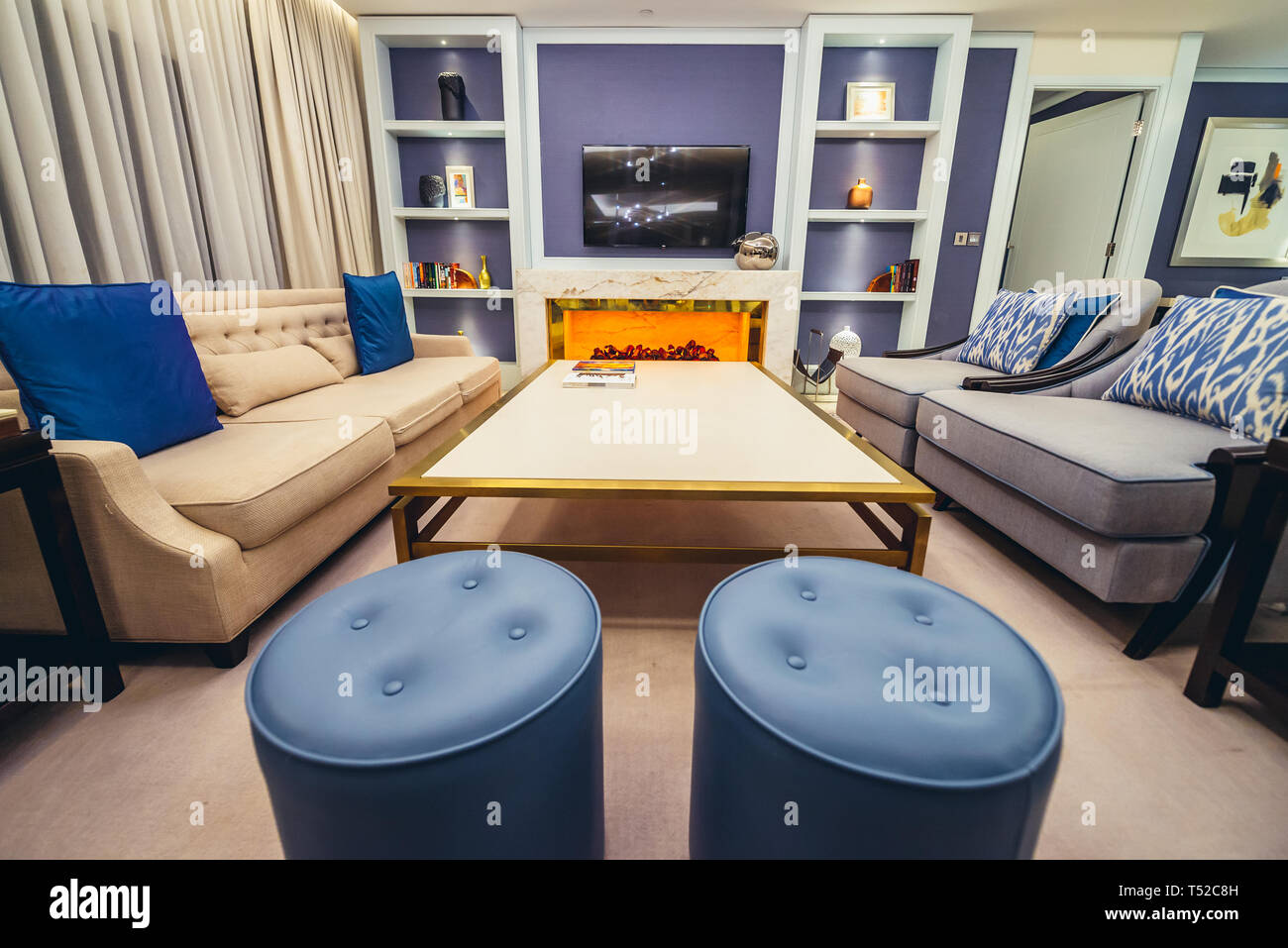 Interior of suite of Fairmont Amman luxury hotel in Amman city, Jordan ...