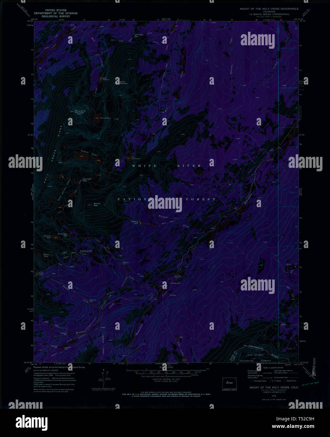 USGS TOPO Map Colorado CO Mount Of The Holy Cross 401693 1970 24000 ...