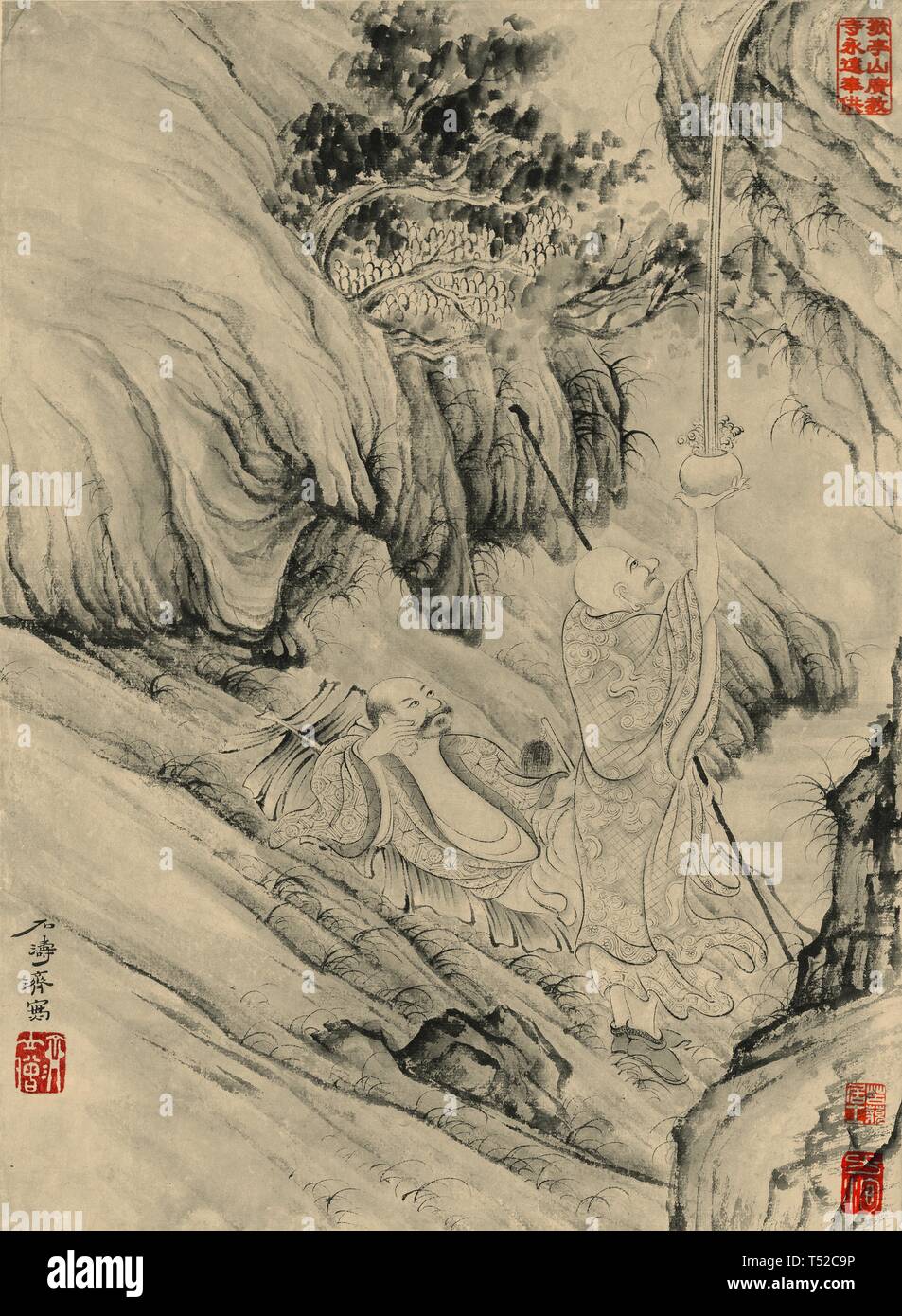 "Shi Tao Luo Han Bai Kai Album" is a work drawn by Shi Tao in his youth ...