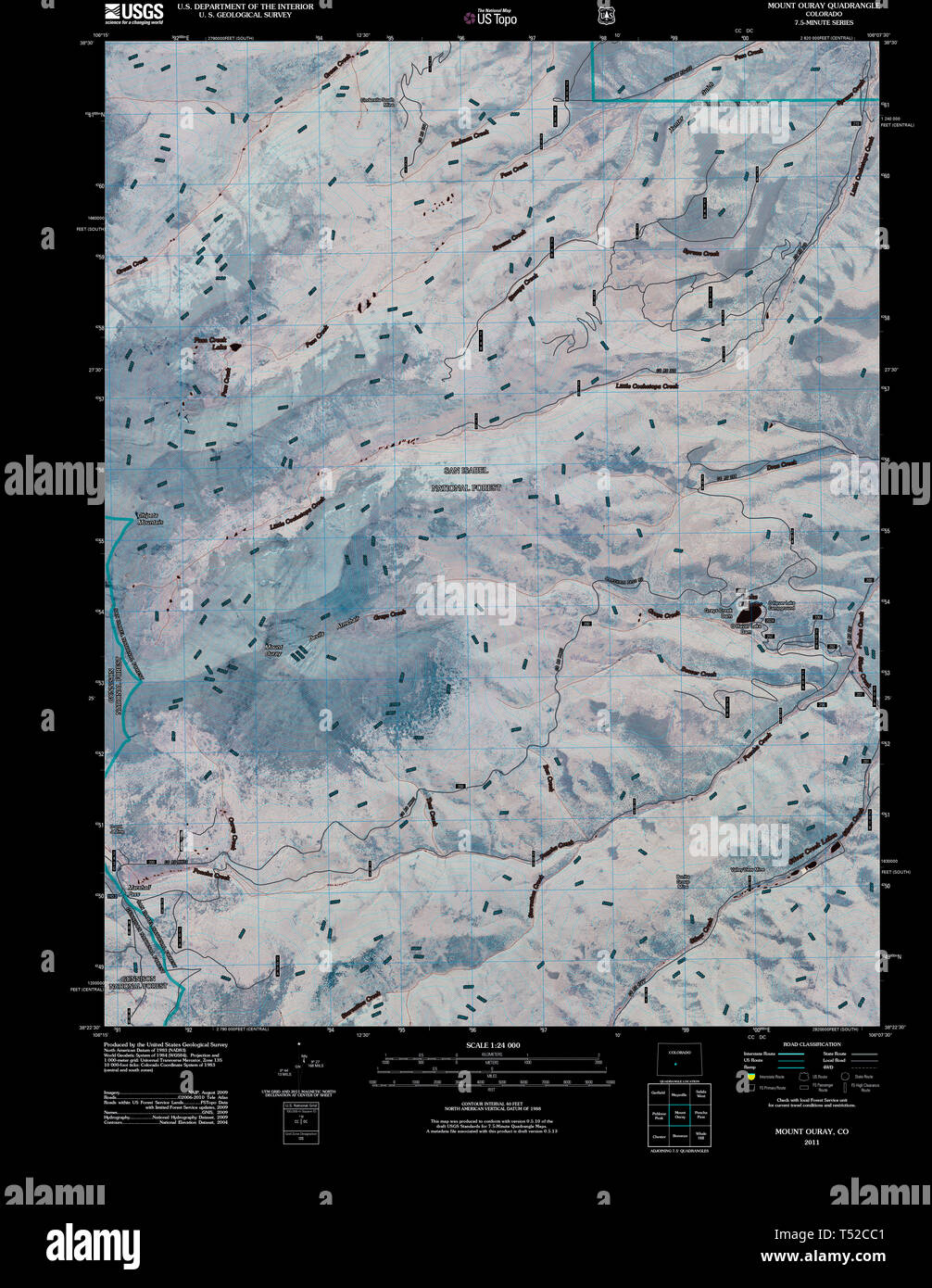 Ouray colorado map hi-res stock photography and images - Alamy